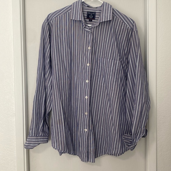 Faconnable | Shirts | Faconnable Blue And White Button Down | Poshmark